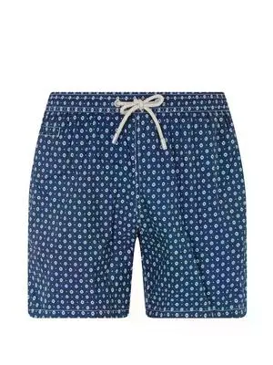 MC2 SAINT BARTH Lighting Micro Floral-print Swim Shorts - Blue