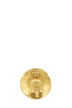 Chanel Filigree Cc Round Clip-on Earrings