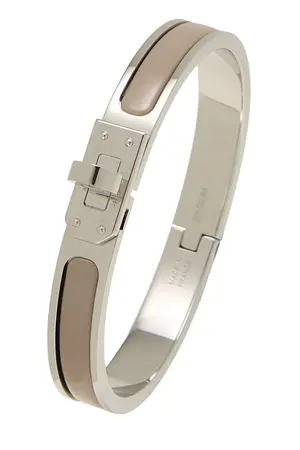 Hermès Palladium-plated Metal And Enamel Bangle
