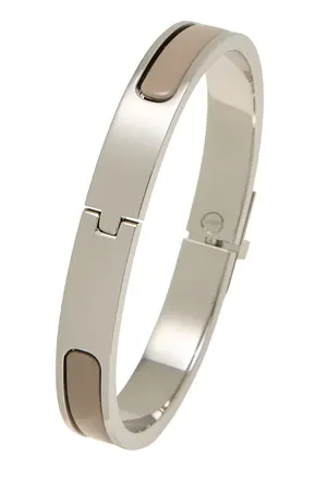 Hermès Palladium-plated Metal And Enamel Bangle