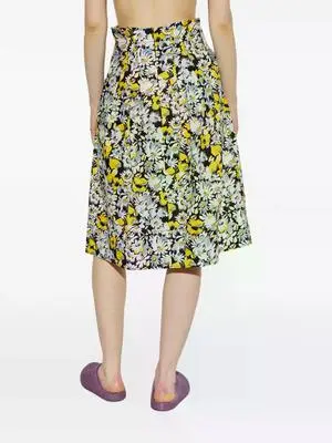 Marni Floral Print Pleated Midi Skirt