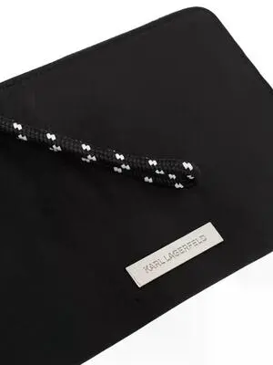 Karl Lagerfeld Logo Plaque Rope-trim Clutch Bag