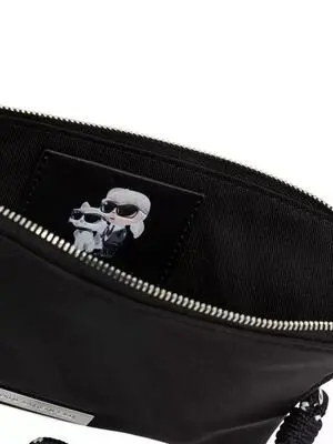 Karl Lagerfeld Logo Plaque Rope-trim Clutch Bag