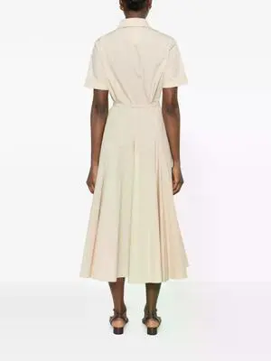 Tory Burch Belted Short-sleeve Midi Shirt Dress