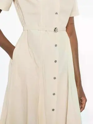 Tory Burch Belted Short-sleeve Midi Shirt Dress
