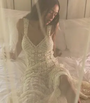 DÔEN Aristea Crochet Maxi Dress - Pearl