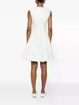 Erdem Ivory Crewneck Mini Dress