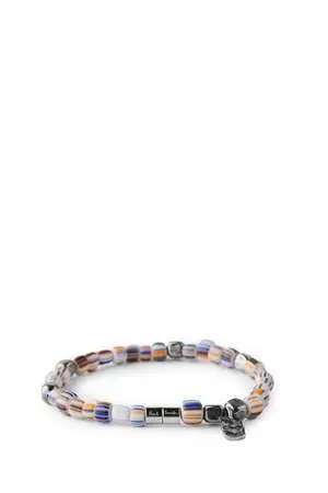 Paul Smith Embellished Bead Bracelet With Logo Plate