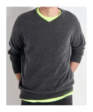 American Vintage V-neck Wool Sweater With Ribbed Cuffs