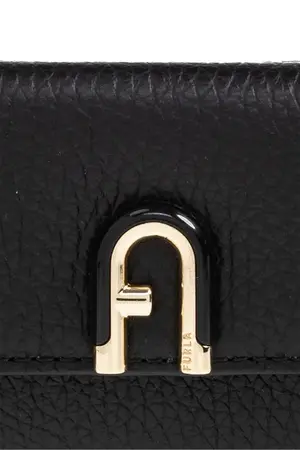 Furla Idea Logo Plaque Small Wallet - Black