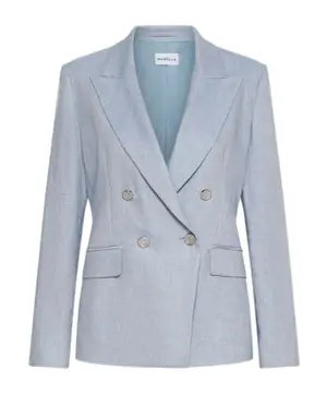 Marella Herringbone Linen-blend Blazer