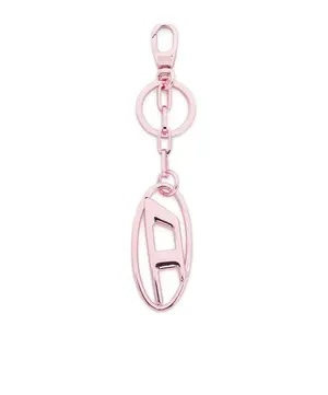 DIESEL® Oval D" Polished Keychain - Pink
