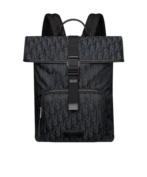 Dior Trek Roll Top Backpack - Black