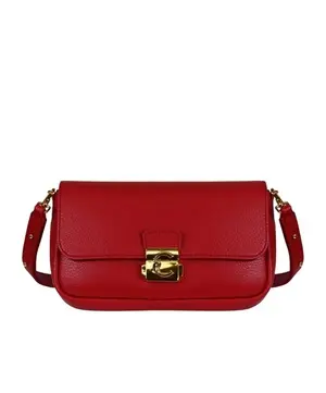 COCCINELLE Leather Shoulder Bag With Flap Closure
