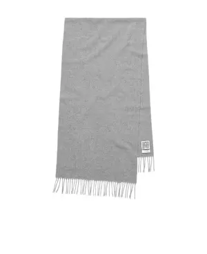 TOTEME Fringed-edge Knitted Scarf - Gray