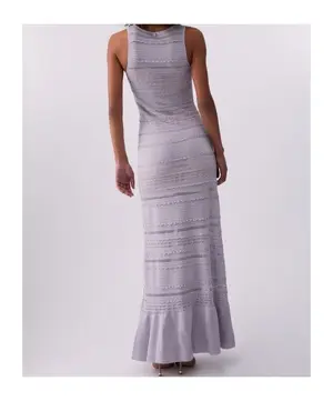 Liu Jo V-neck Maxi Dress With Ruffled Hem