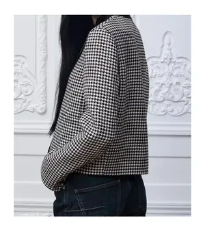 Dior Cropped Jacket With Houndstooth Pattern And Bow Detail