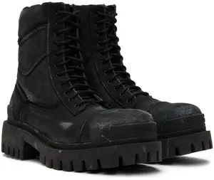 Balenciaga Worn-out Effect Combat Boots