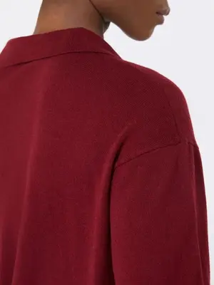 Max Mara Long-sleeved Collared Sweater With Mother-of-pearl Buttons