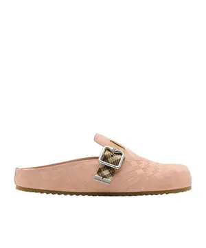 Burberry Round Toe Mules With Buckle Detailing - Flora