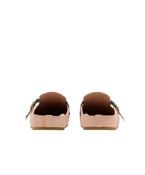 Burberry Round Toe Mules With Buckle Detailing