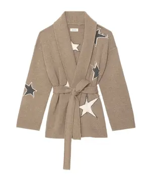 Zadig&Voltaire Star Intarsia Belted Cardigan