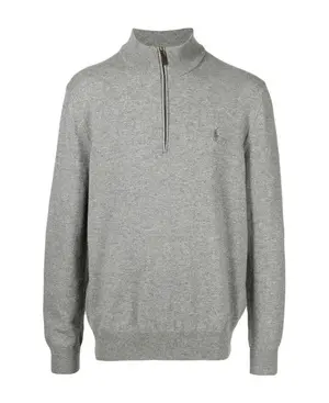 Polo Ralph Lauren Half-zip Jumper With Embroidered Pony - Gray