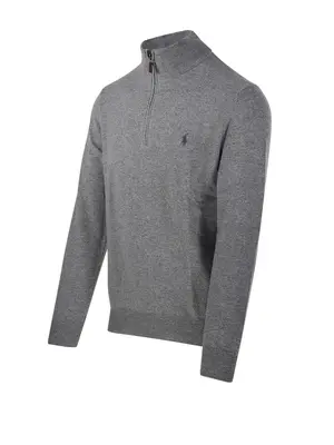 Polo Ralph Lauren Half-zip Jumper With Embroidered Pony - Gray
