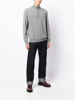 Polo Ralph Lauren Half-zip Jumper With Embroidered Pony - Gray