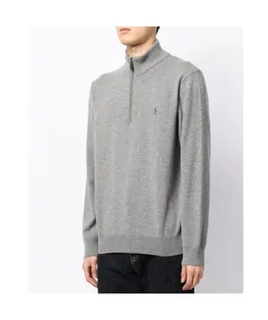 Polo Ralph Lauren Half-zip Jumper With Embroidered Pony - Gray