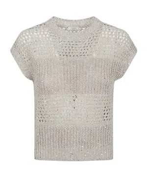 Peserico Open-knit Sequined Sweater
