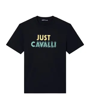 Just Cavalli Contrast Logo Print T-shirt - Black