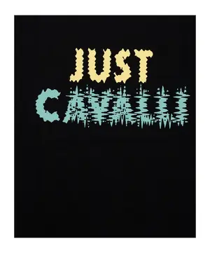 Just Cavalli Contrast Logo Print T-shirt - Black