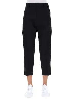 Dsquared2 High-waisted Striped Cropped Trousers