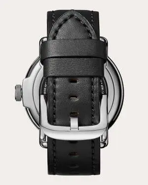 Shinola Canfield Stainless Steel And Leather Strap Watch