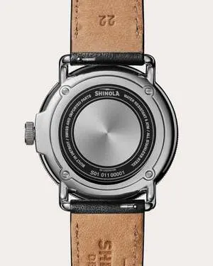 Shinola Canfield Stainless Steel And Leather Strap Watch