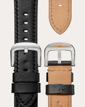 Shinola Canfield Stainless Steel And Leather Strap Watch