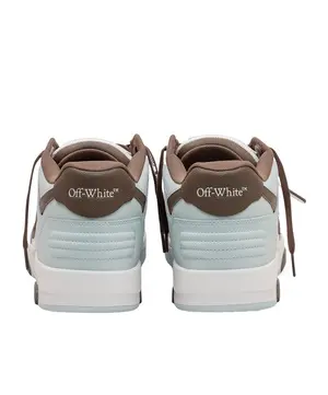 Off-White Round Toe Color-blocked Lace-up Sneakers