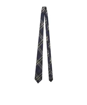 Burberry Checked Neck Tie - Pilot Blue