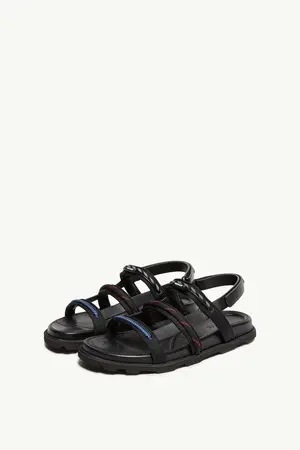 Moncler Vera Isla Leather Sandals - Black
