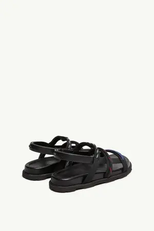 Moncler Vera Isla Leather Sandals - Black
