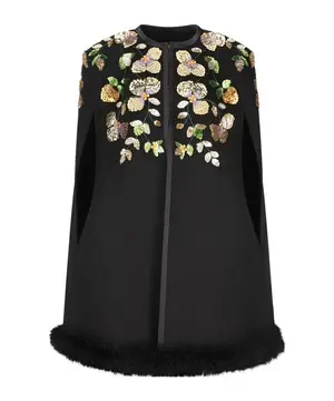 Valentino Garavani Embellished Gilet With Floral Motif - Black