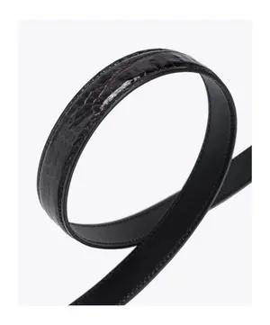 Pinko Galleria Thin Belt With Love Birds Buckle - Black