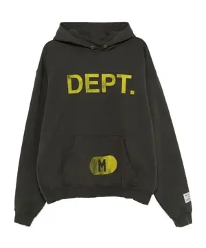 GALLERY DEPT. Logo Printed Long Sleeve Hoodie - Black