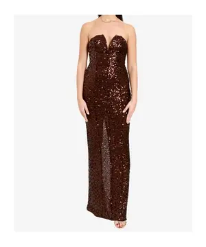 ANIYE BY Sequined V-neck Gown With Open Back And Slit