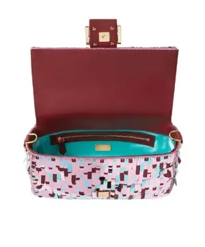 Fendi Sequin Embellished Ff Fastened Shoulder Bag