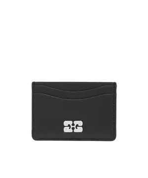 GANNI Cardholder With Logo - Black