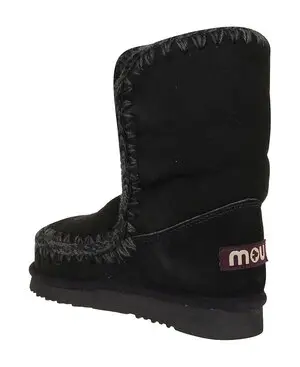 Mou Crochet Stitch-trim Round-toe Boots