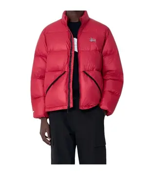 StÜssy Long-sleeved Cotton Jacket With High Neck And Embroidered Logo