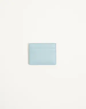 Valentino Garavani Cherryfic Grainy Calfskin Cardholder - Blue